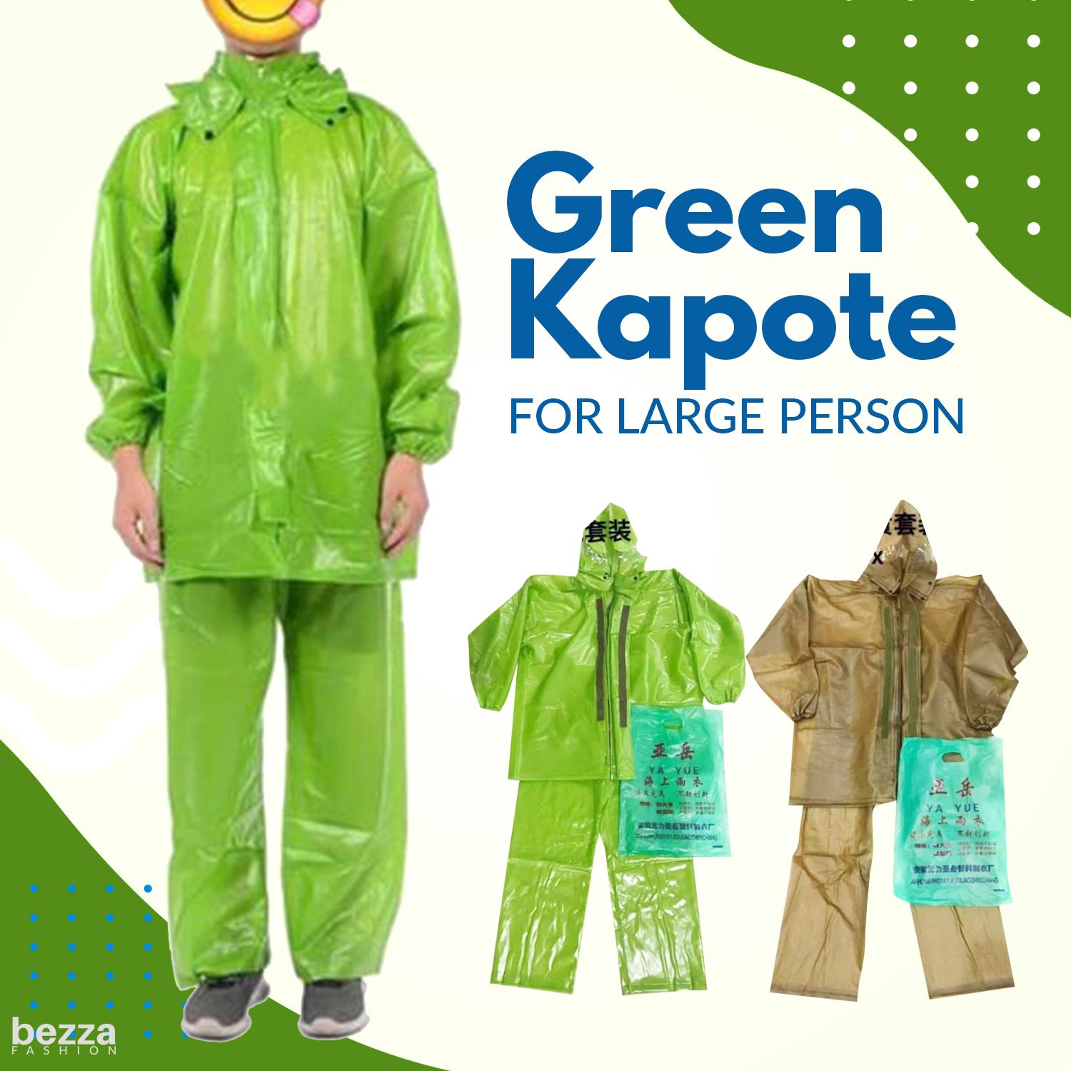 Green Kapote Big Size YA YUE Raincoat Terno Motorcycle KAPOTE | Lazada PH