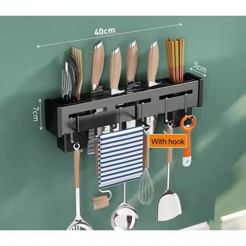 60CM Knife Holder Knife Rack Wall Mounted Kitchen Organizer Stainless ...