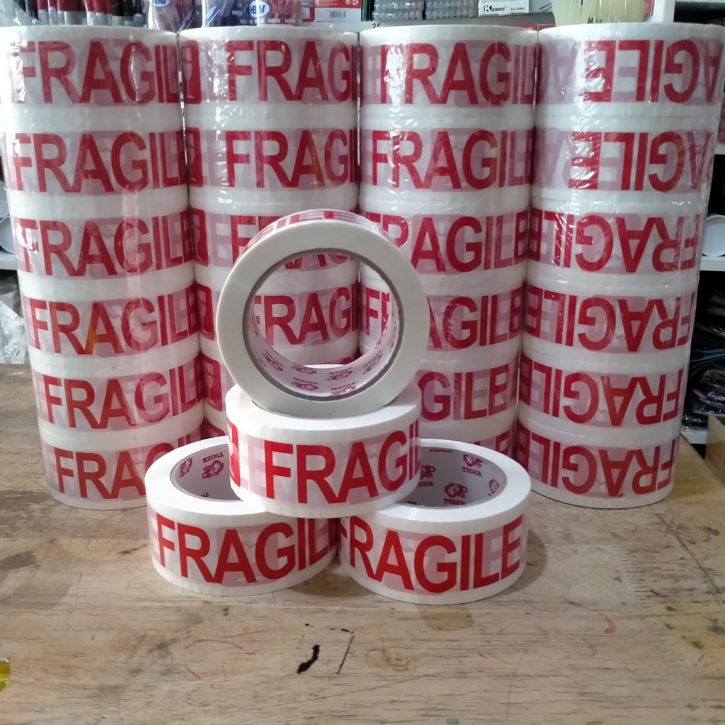 Red Fragile Packaging Tape White Fragile Packaging Tape 2 inches X ...