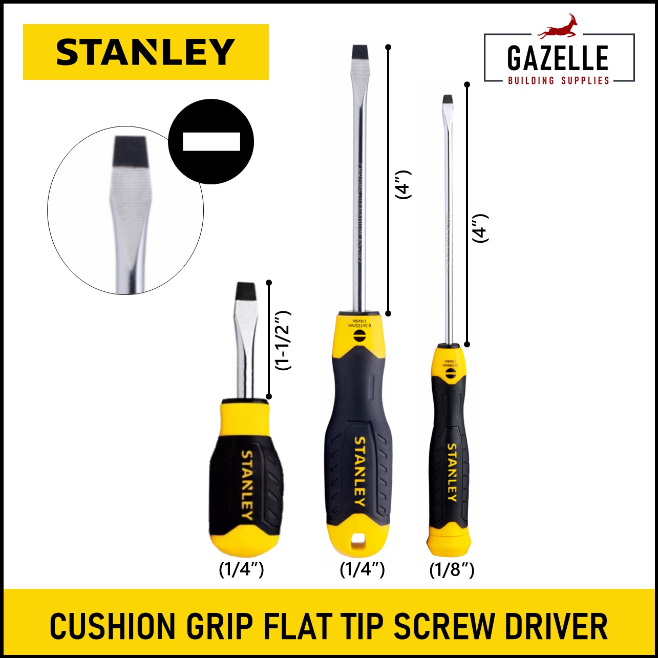 Stanley Cushion Grip Phillips Philips / Flat Screwdriver Screw Driver | Lazada PH