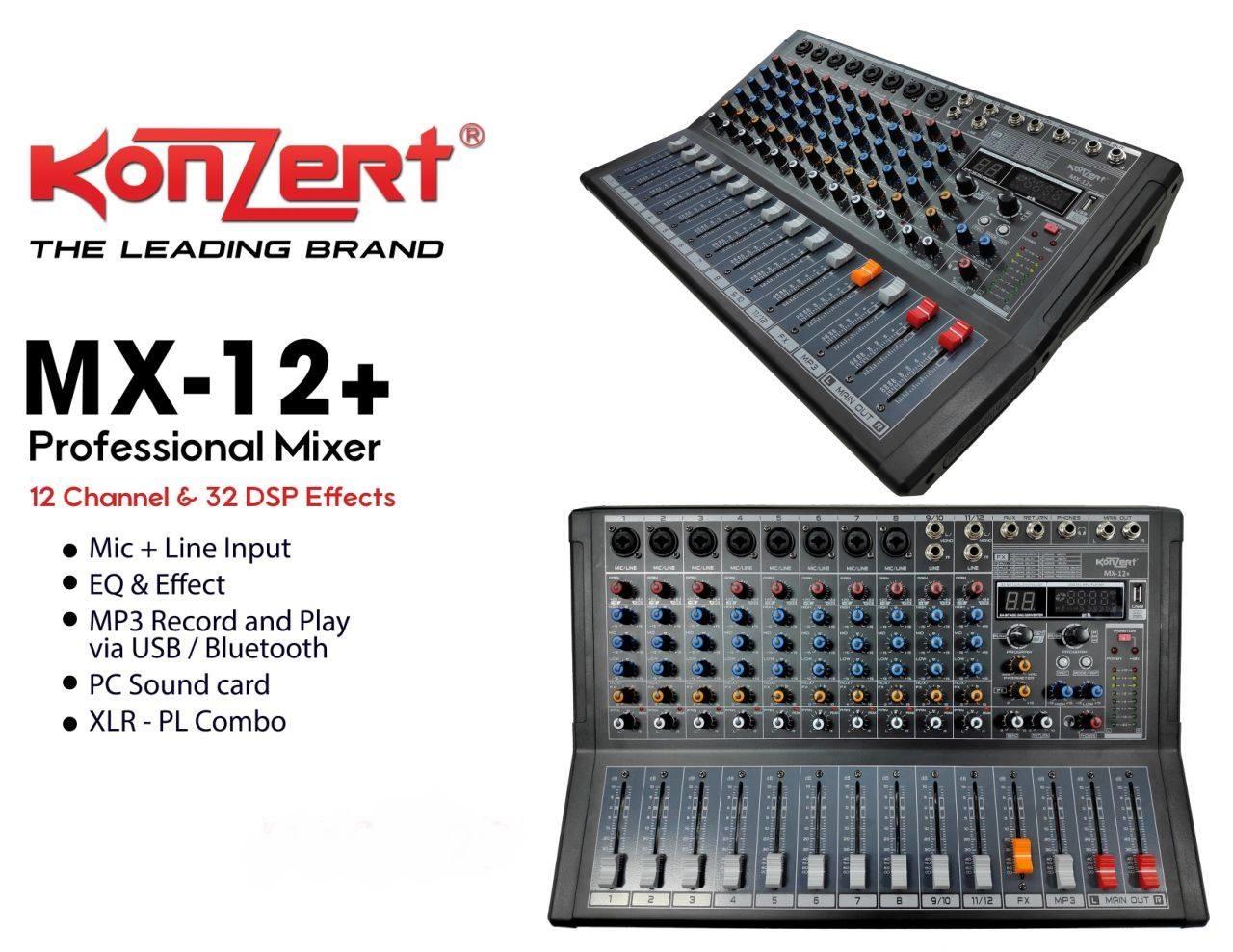 Original 2024 Konzert MX-12+ 12 Channel Professional Mixer | Lazada PH