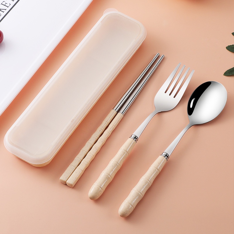 WestGoods 4-In-1 Stainless Steel Cutlery Set Spoon Fork Chopsticks Set ...