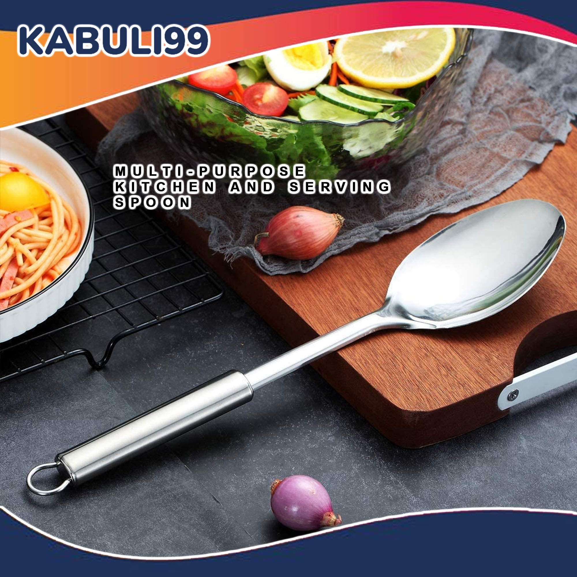 Kitchen Tool Large Hollow Cooking and Serving Spoon Stainless Steel ...