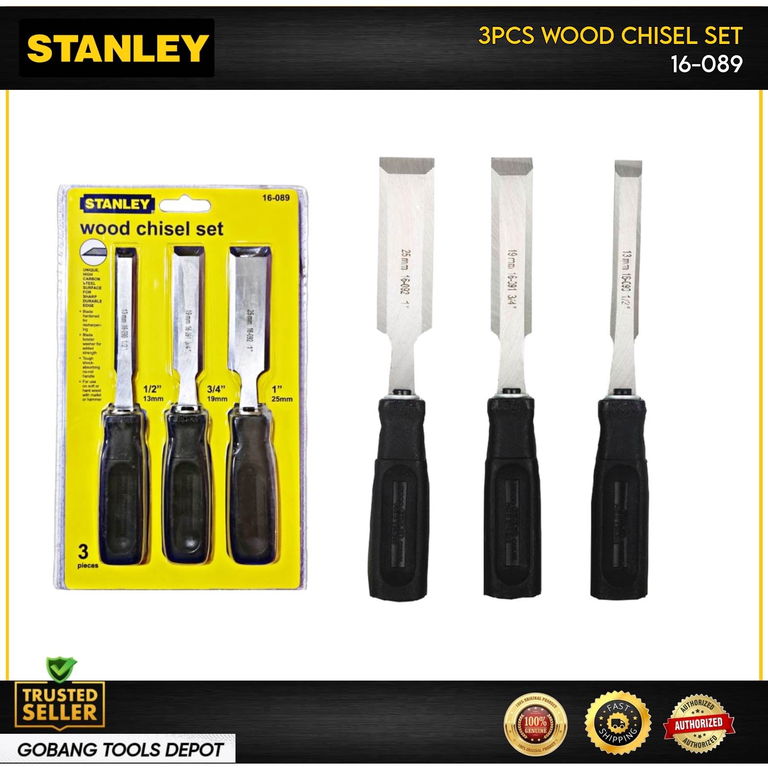 Stanley Chisel Set Wood (16-089) (Original) | Lazada PH