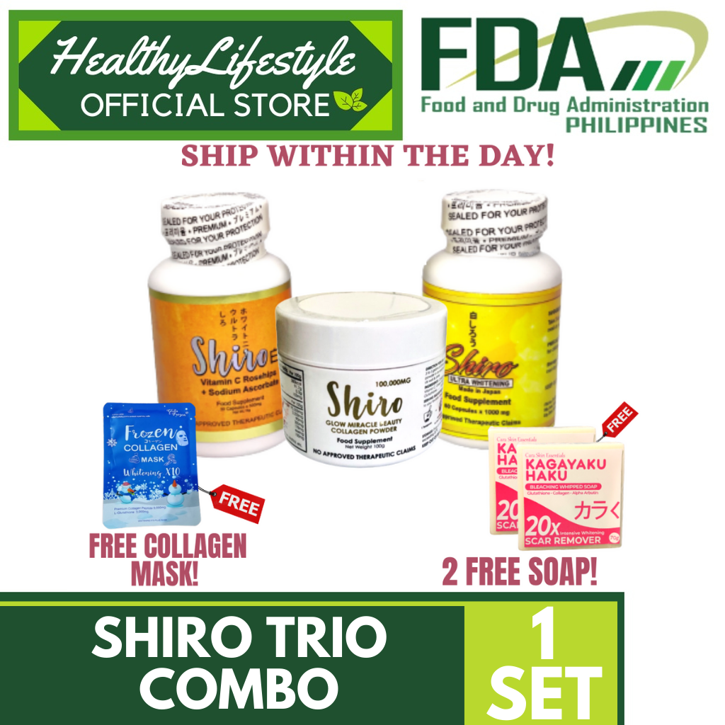 Shiro Trio Combo Free kagayaku soap and collagen mask ) nakakatanggal ...