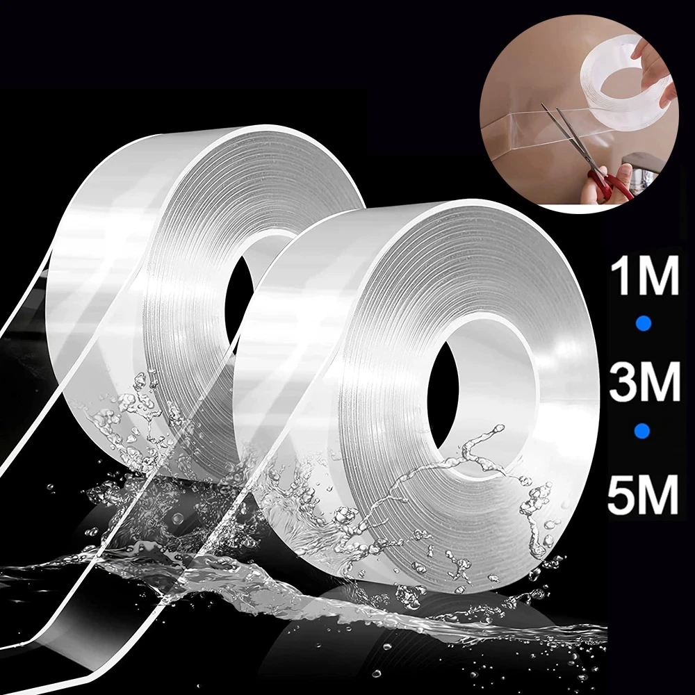 5M Nano Double Sided Sticker Reusable Traceless Nano Transparent Self ...