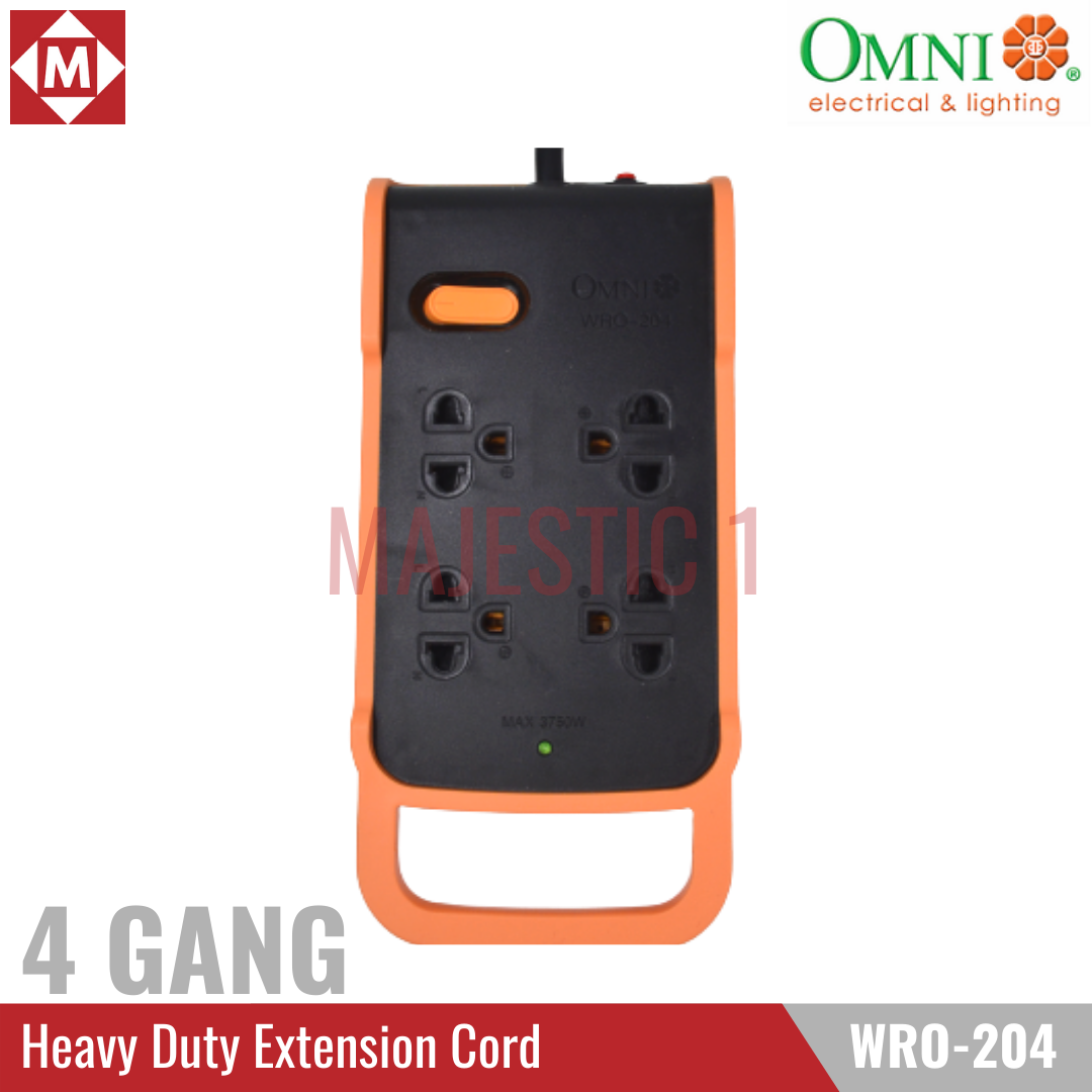 Omni Heavy Duty 4-Gang Extension Cord WRO-204 Max. 3750W | Lazada PH