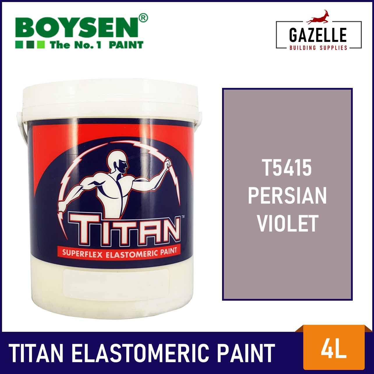 Titan Superflex Elastomeric Paint 4L Boysen - Snow White / Aquamarine ...