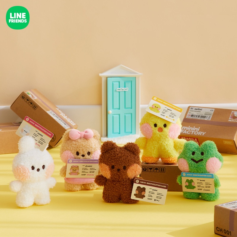 Line Friends Original Cartoon Brown Bear Mini Series Plush Toys Anime ...