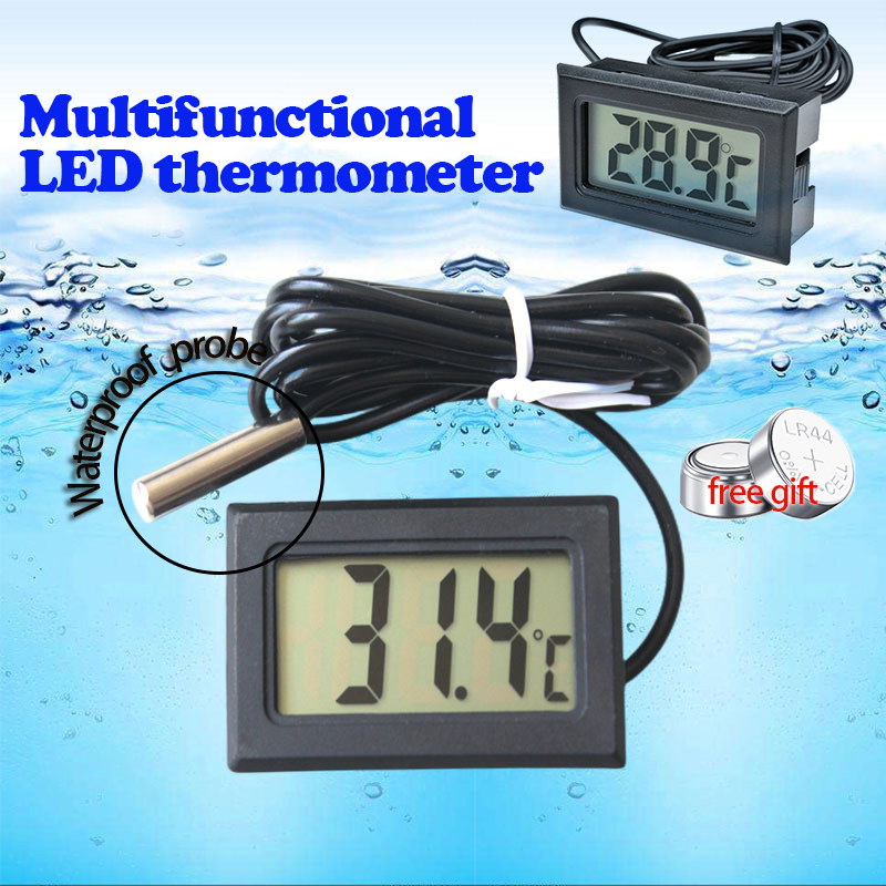 Mini Digital LCD Thermometer Sensor with waterproof prober Hygrometer ...