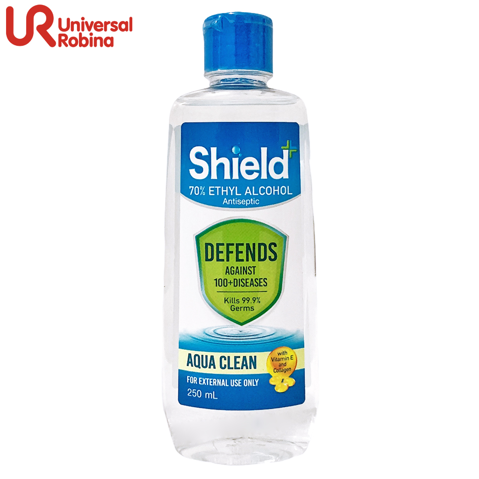 Shield+ 70% Ethyl Alcohol 250ml - Aqua Clean - Disinfectant - Shield ...