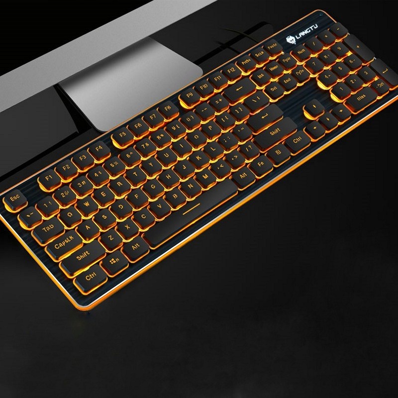 FIREWOLF 104 Keys Mechanical Feeling Keyboard USB Wired Silent RGB ...