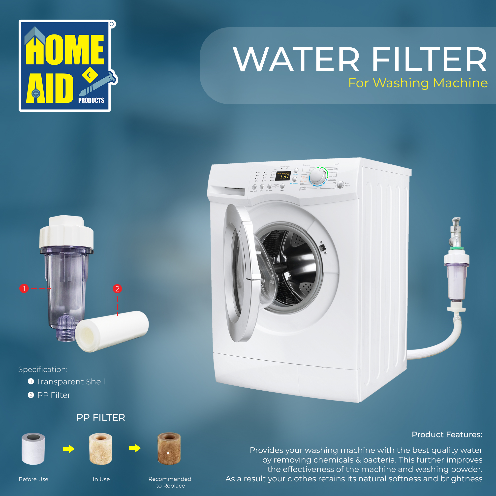 HOMEAID WATER FILTER FOR WASHING MACHINE | Lazada PH