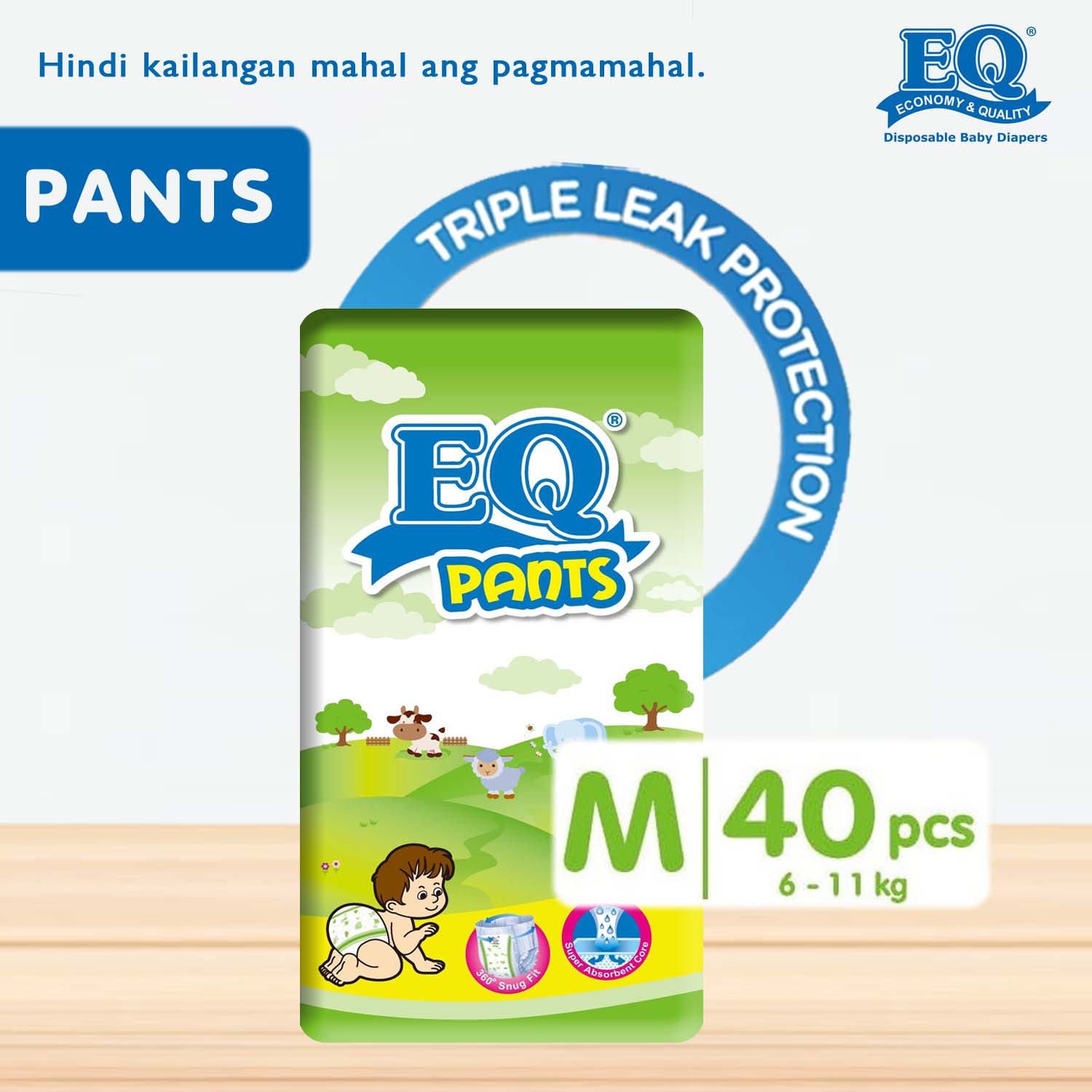 EQ Pants Medium (6-11 kg) - 40 pcs x 1 pack (40 pcs) - Diaper Pants ...
