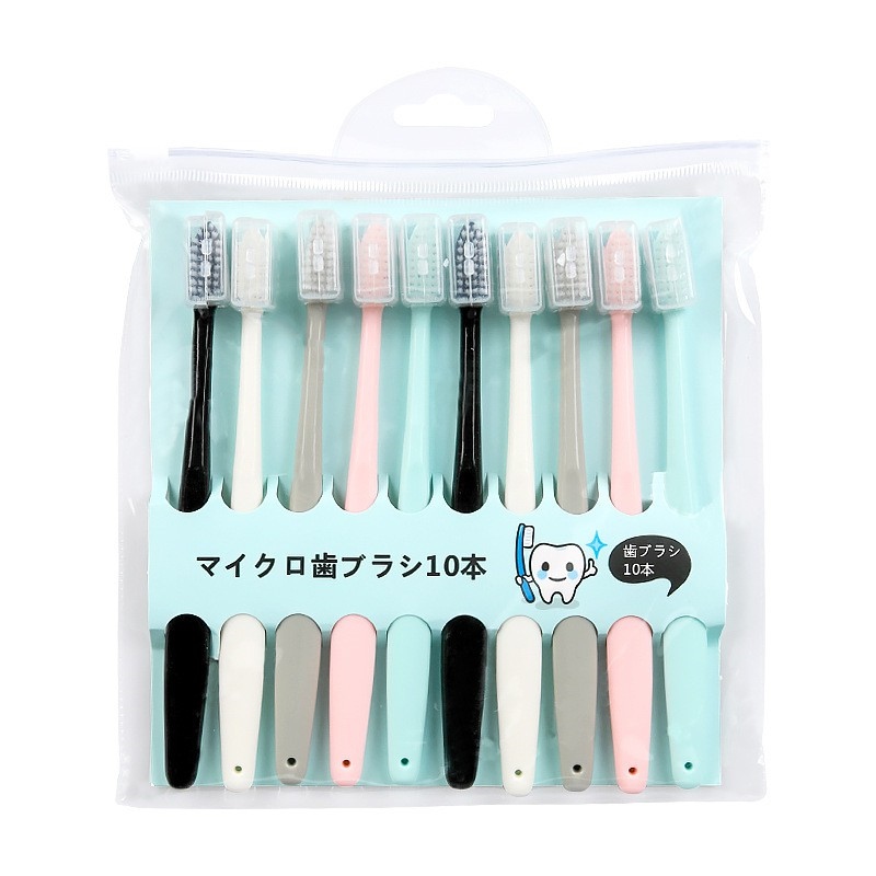 Bathroom-H 10PCS/SET Macaron Toothbrush Adult Ice Cream Soft Toothbrush ...