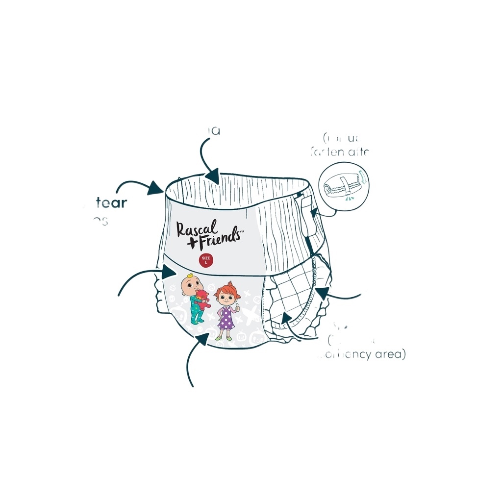 【COD4】 Rascal Friends x Cocomelon Edition Diapers Pants Large 64 pads ...