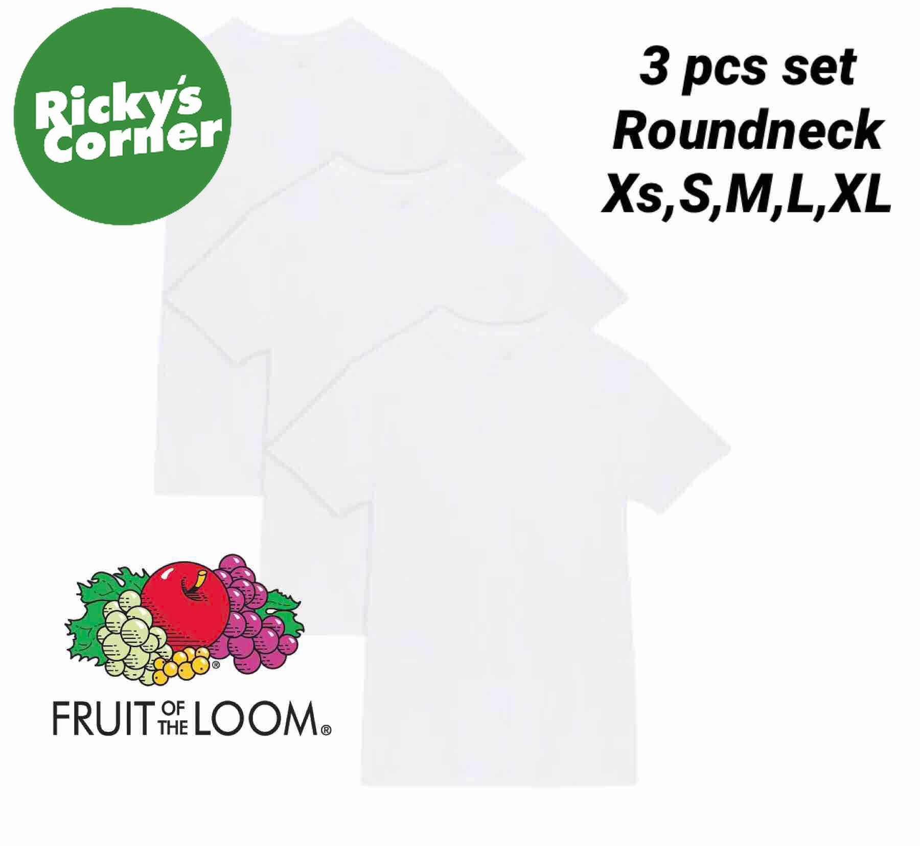 Fruit of the loom 3pc set white roundneck | Lazada PH