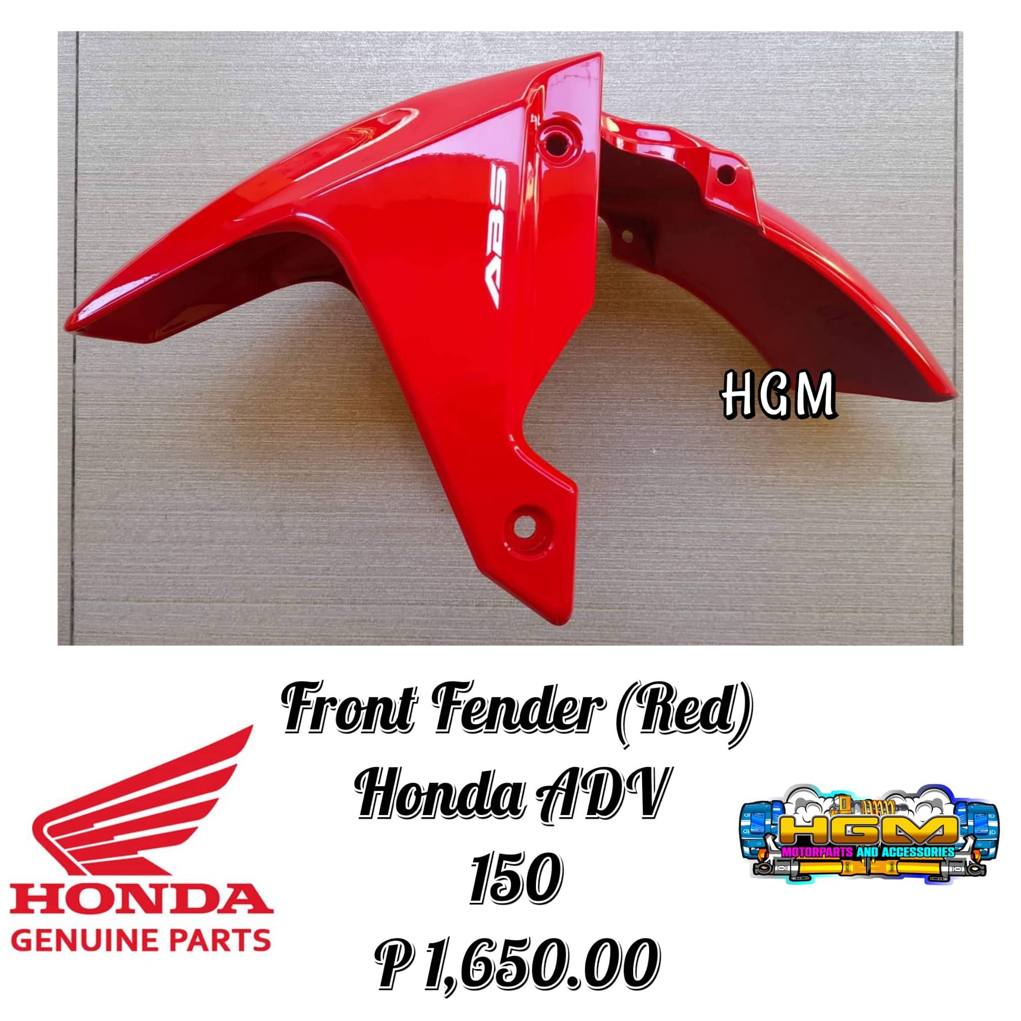 FRONT FENDER RED HONDA ADV 150 (61000-K0W-N10ZB) | Lazada PH