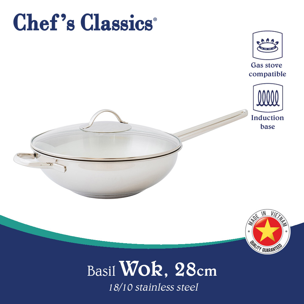 Chef's Classics Basil Stainless Steel Wok, 28cm | Lazada PH