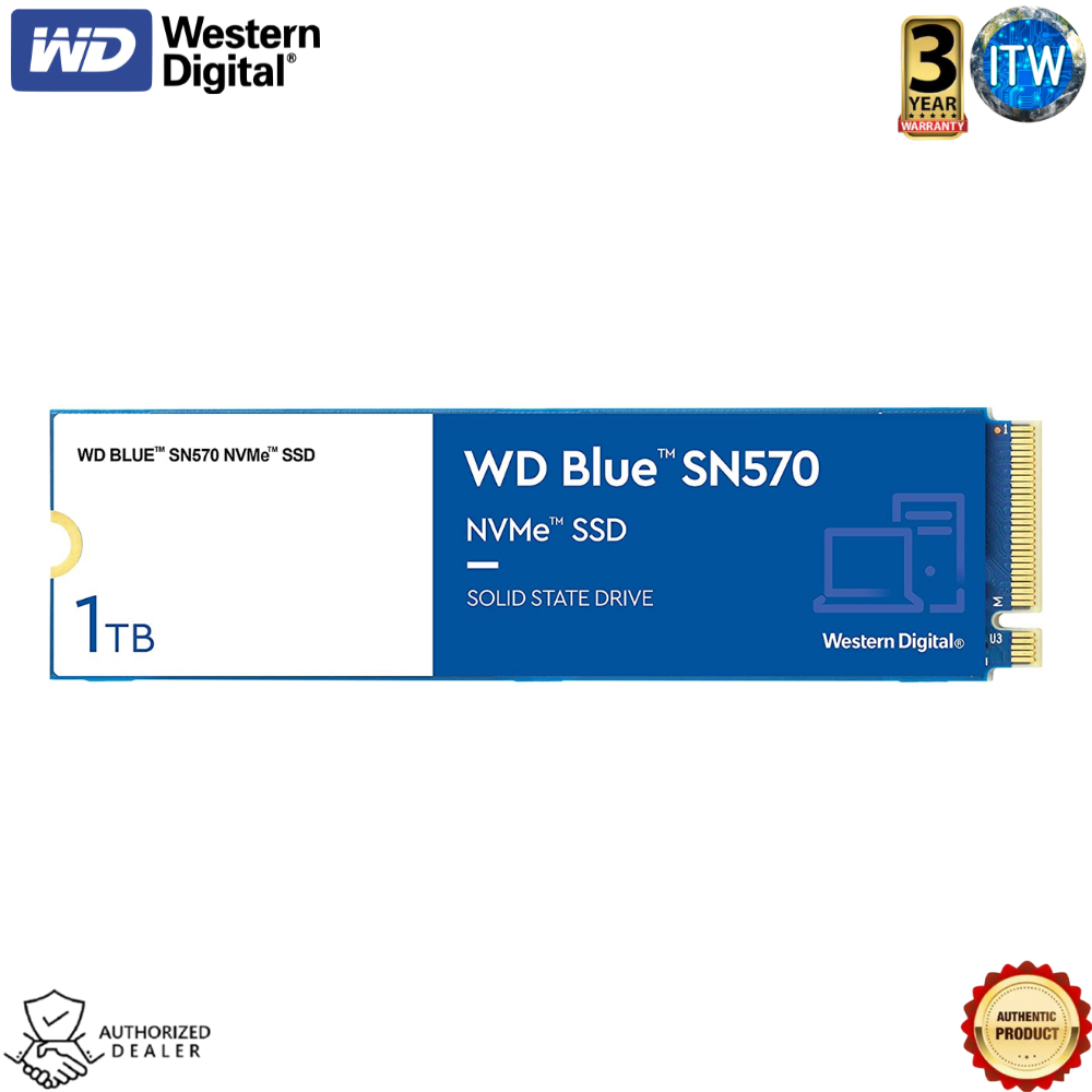 Western Digital Blue SN570 1TB NVMe Internal SSD - Gen3 x4 PCIe 8GBs, M ...