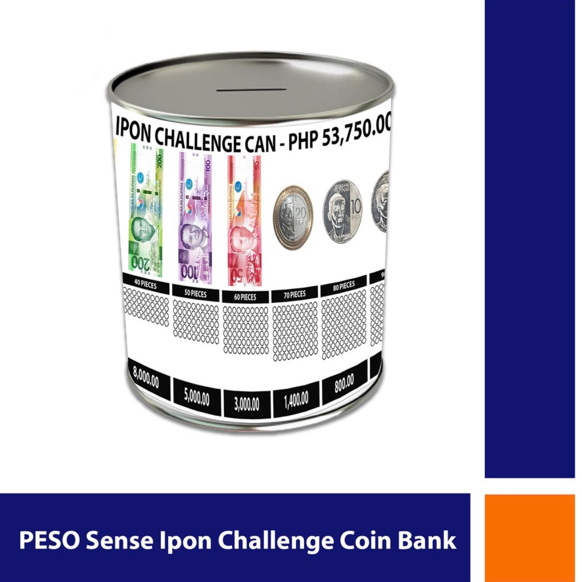 2023 Ipon Challenge coin bank,peso sense,fund box,money bank,savings ...