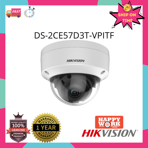 CCTV Hikvision DS-2CE57D3T-VPITF 2 MP Ultra Low Light Vandal Fixed Dome Camera | Lazada PH