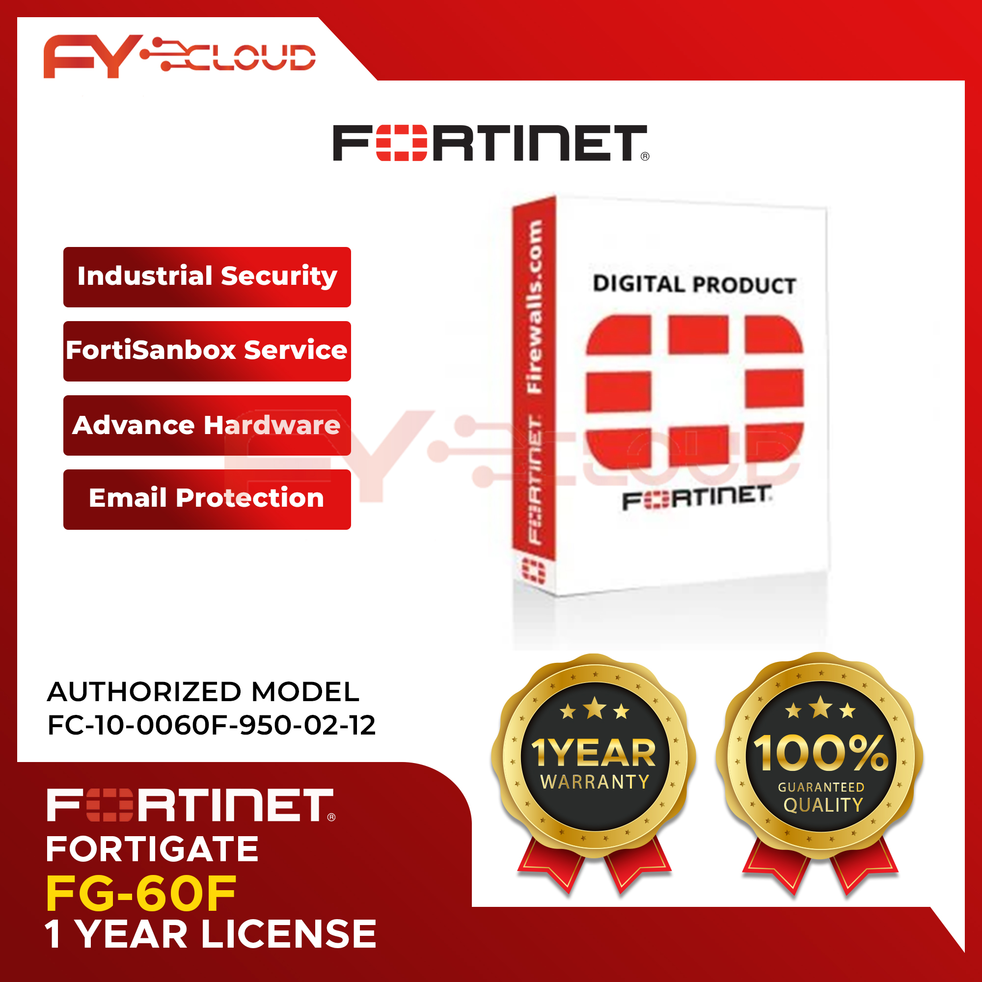 FortiGate 60F License FortiGate 60F License, 1 year Unified (UTP) Protection | Fortinet FC-10 ...