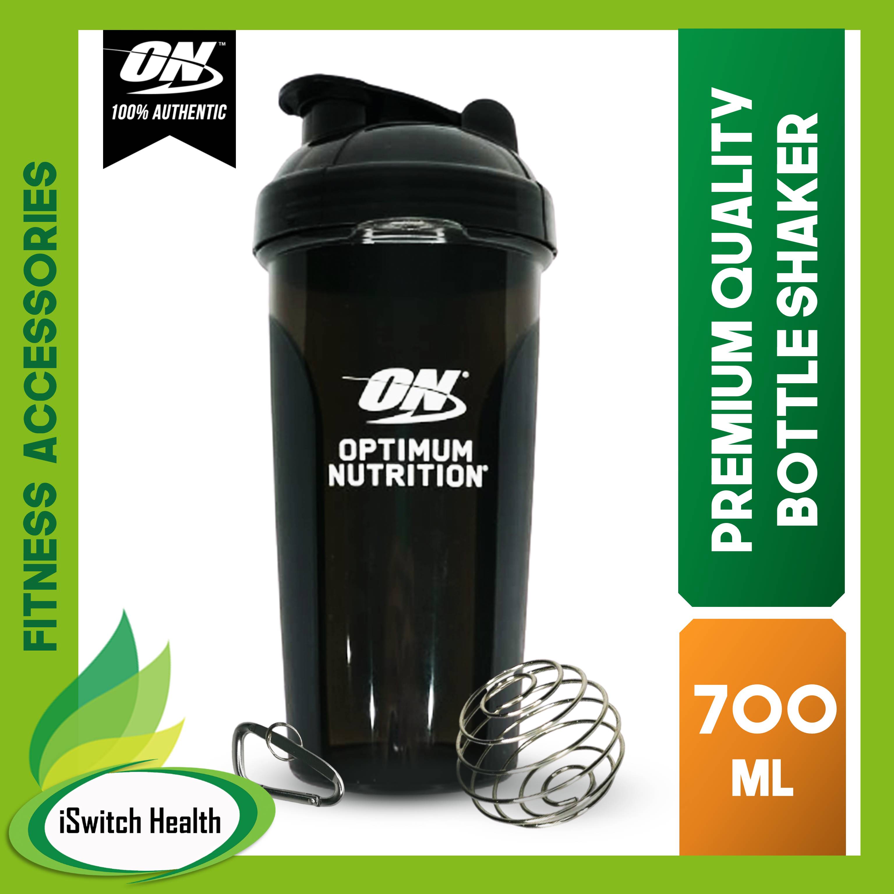 Optimum Nutrition Shaker Bottle With Rubber Grip & Stainless Stir Ball ...