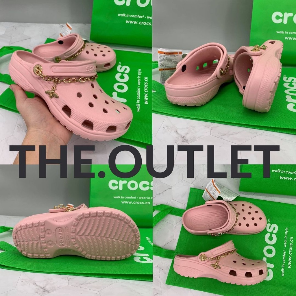 Crocs Classic OG Clogs with chain korean sandals for women with free ...