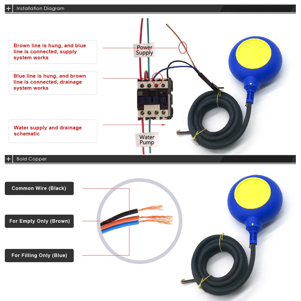 4M High quality Water Level float switch sensor Controller Float Switch ...
