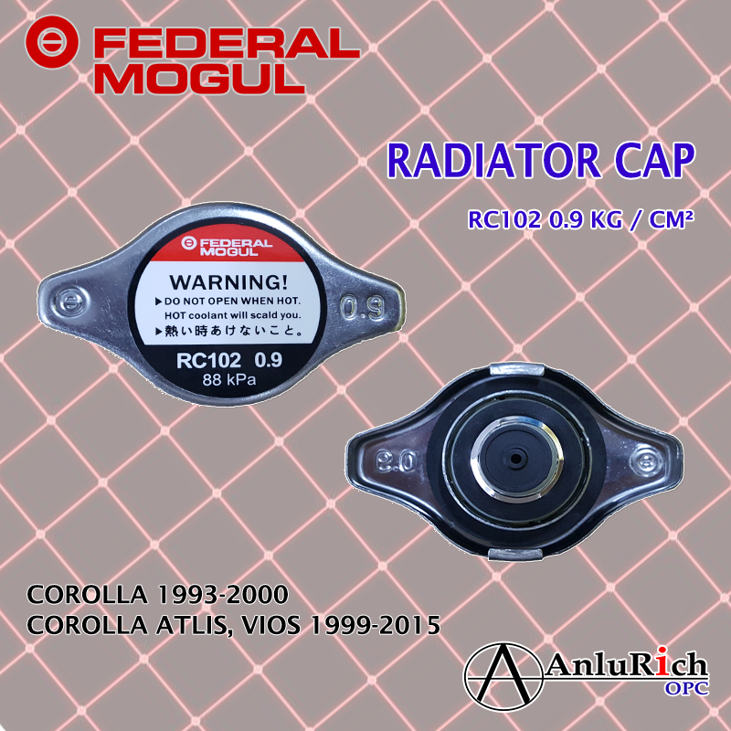 Radiator Cap Corolla / Corolla Altis, Vios Federal Mogul 0.9KG/CM2 ...