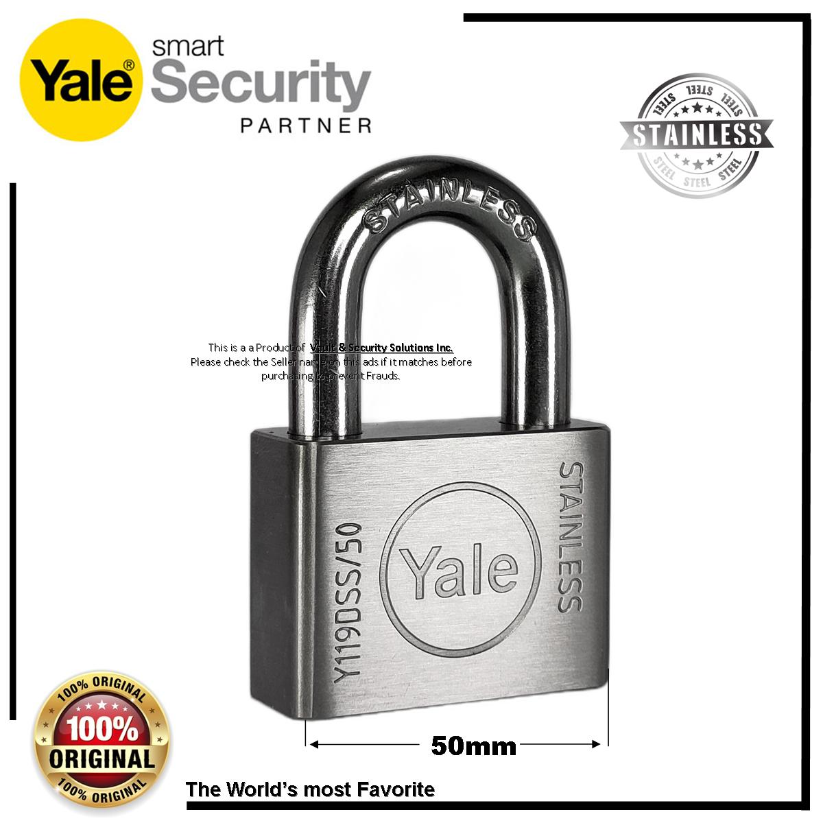 Yale Stainless Padlock 50mm SHORT SHACKLE Marine Grade Extreme weather ...
