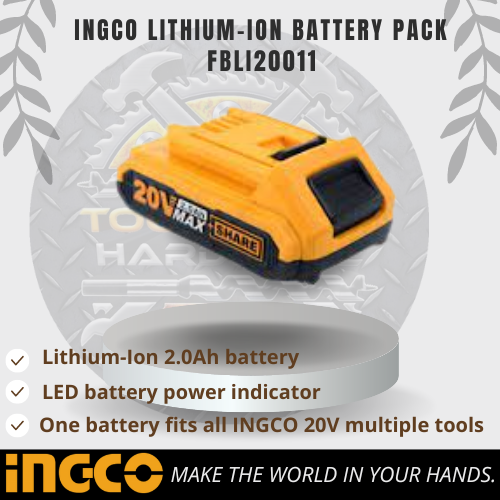 INGCO Lithium-Ion Battery Pack 20V 2.0Ah FBLI20011 | Lazada PH