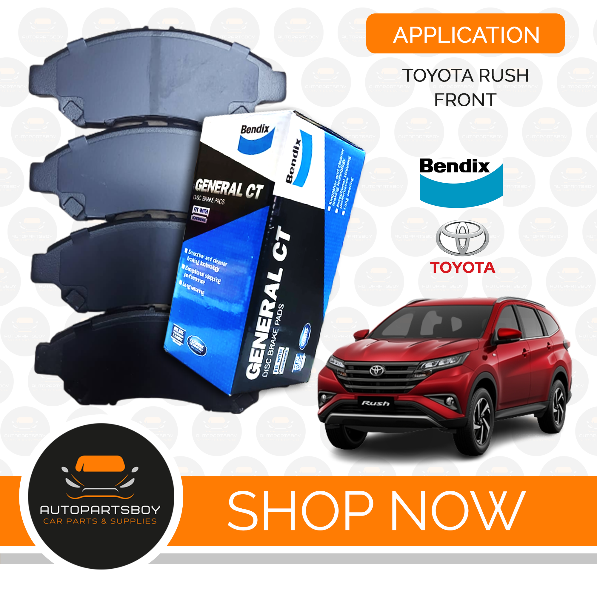 BENDIX BRAKE PAD FOR TOYOTA RUSH FRONT (SET FOR 2 FRONT WHEELS, 4PCS ...