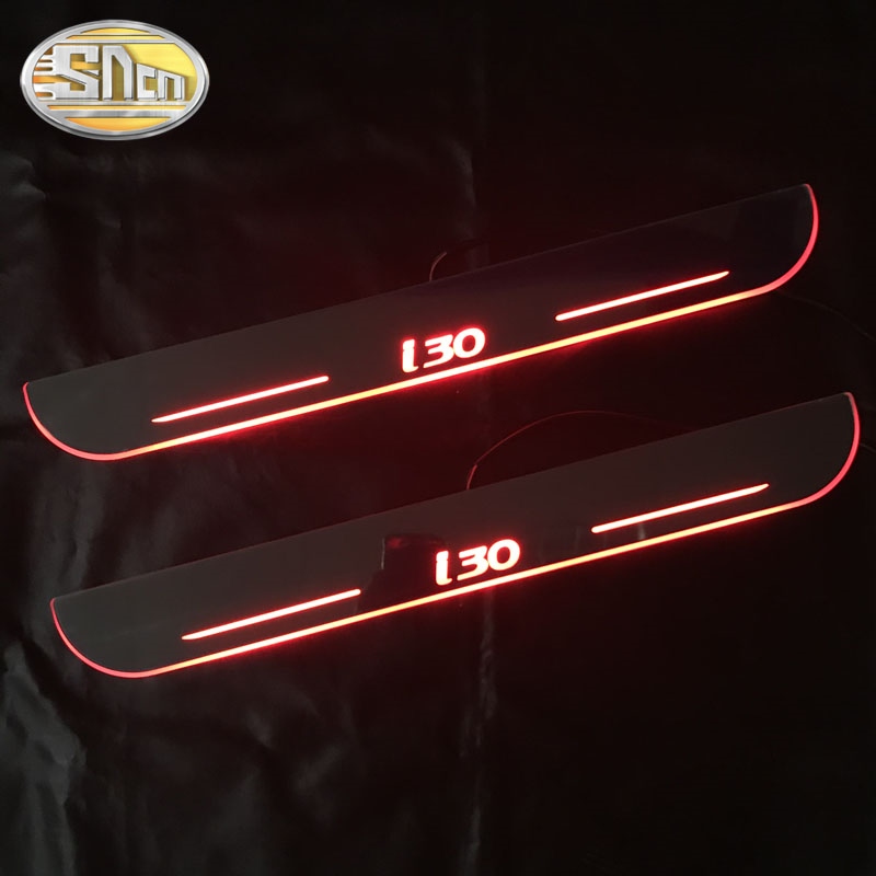 Car Sticker Acrylic Moving LED Welcome Pedal Car Scuff Plate Pedal Door ...