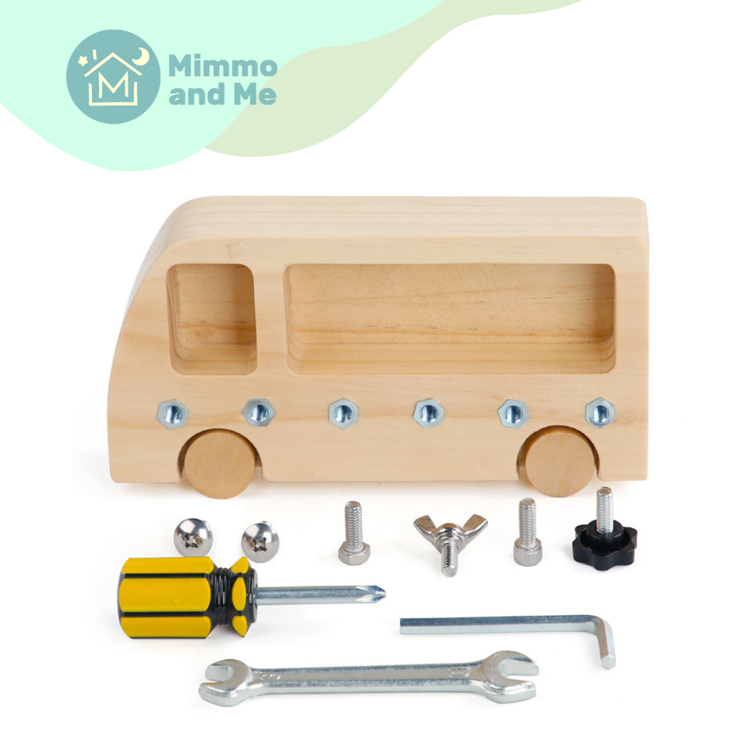 Montessori Screw Board for kids - fine motor skills, wooden educational ...