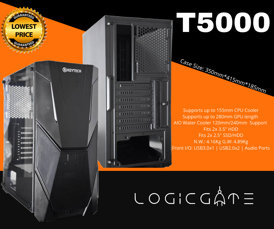 Keytech T5000 Tempered Glass Gaming Case | Lazada PH