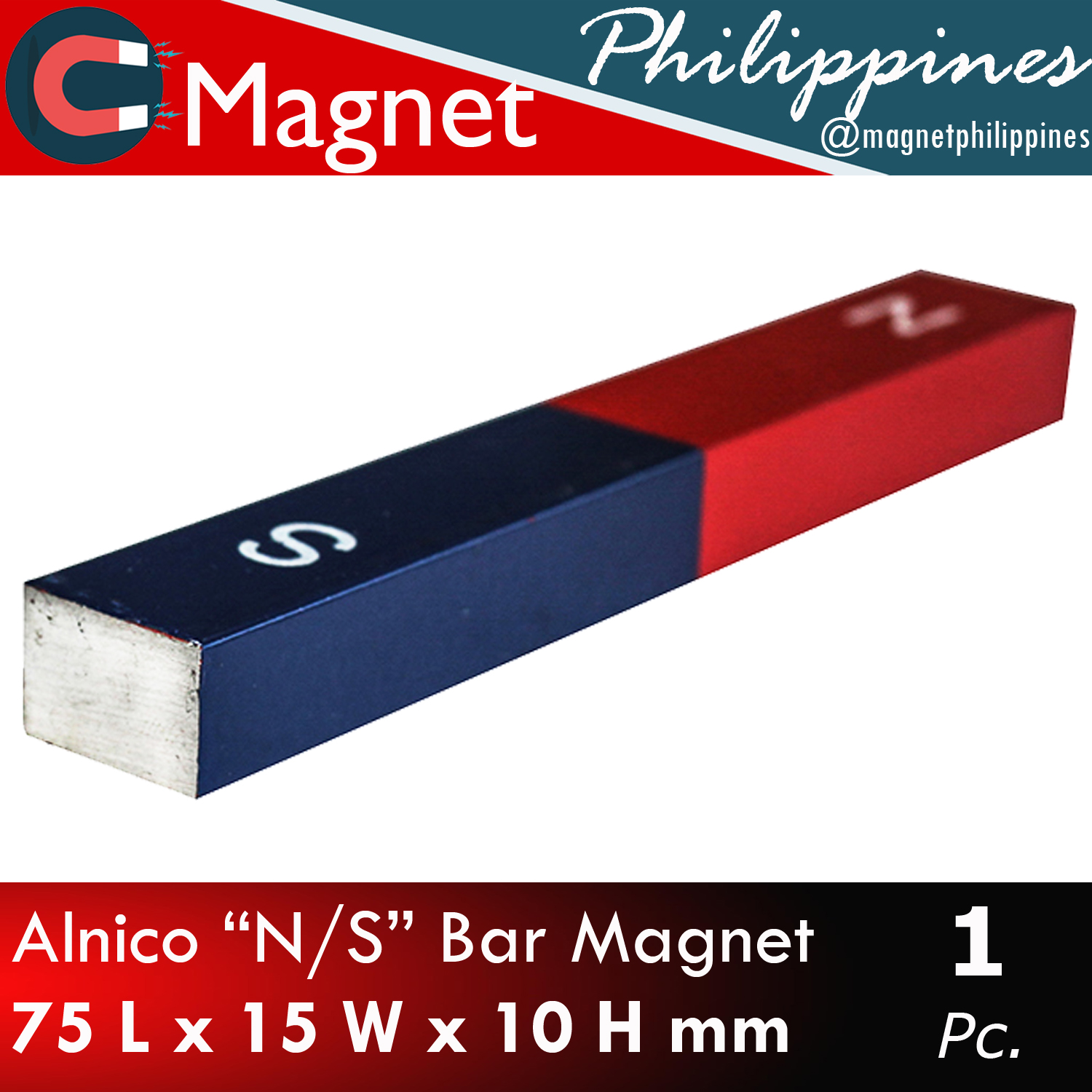 ALNICO "N/S" North-South Magnet Variations [ U-SHAPE ] [ 75mm-BAR ...