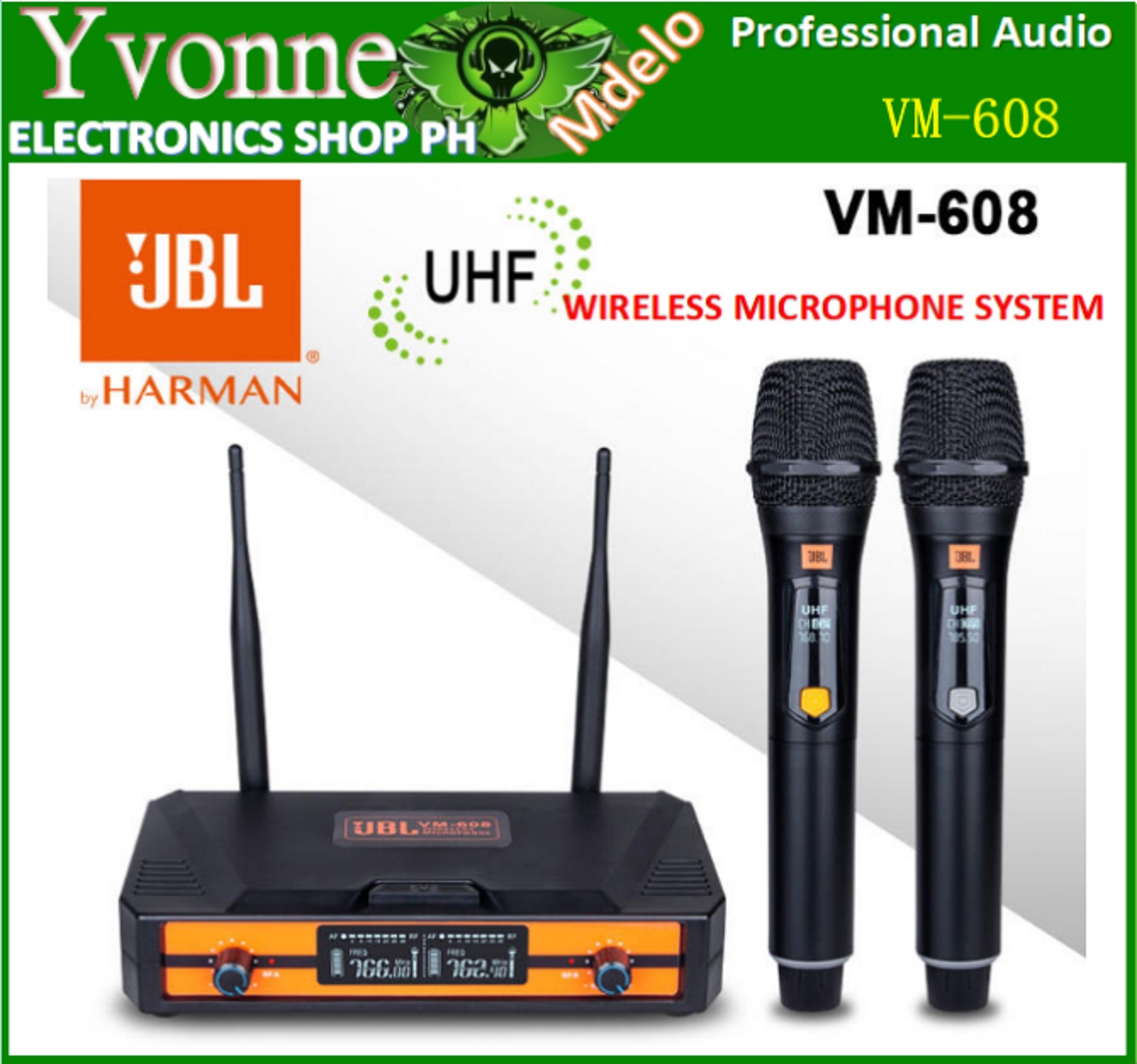The JBL VM-608 UHF VM608 High Quality Wireless Microphone System UHF Original | Lazada PH
