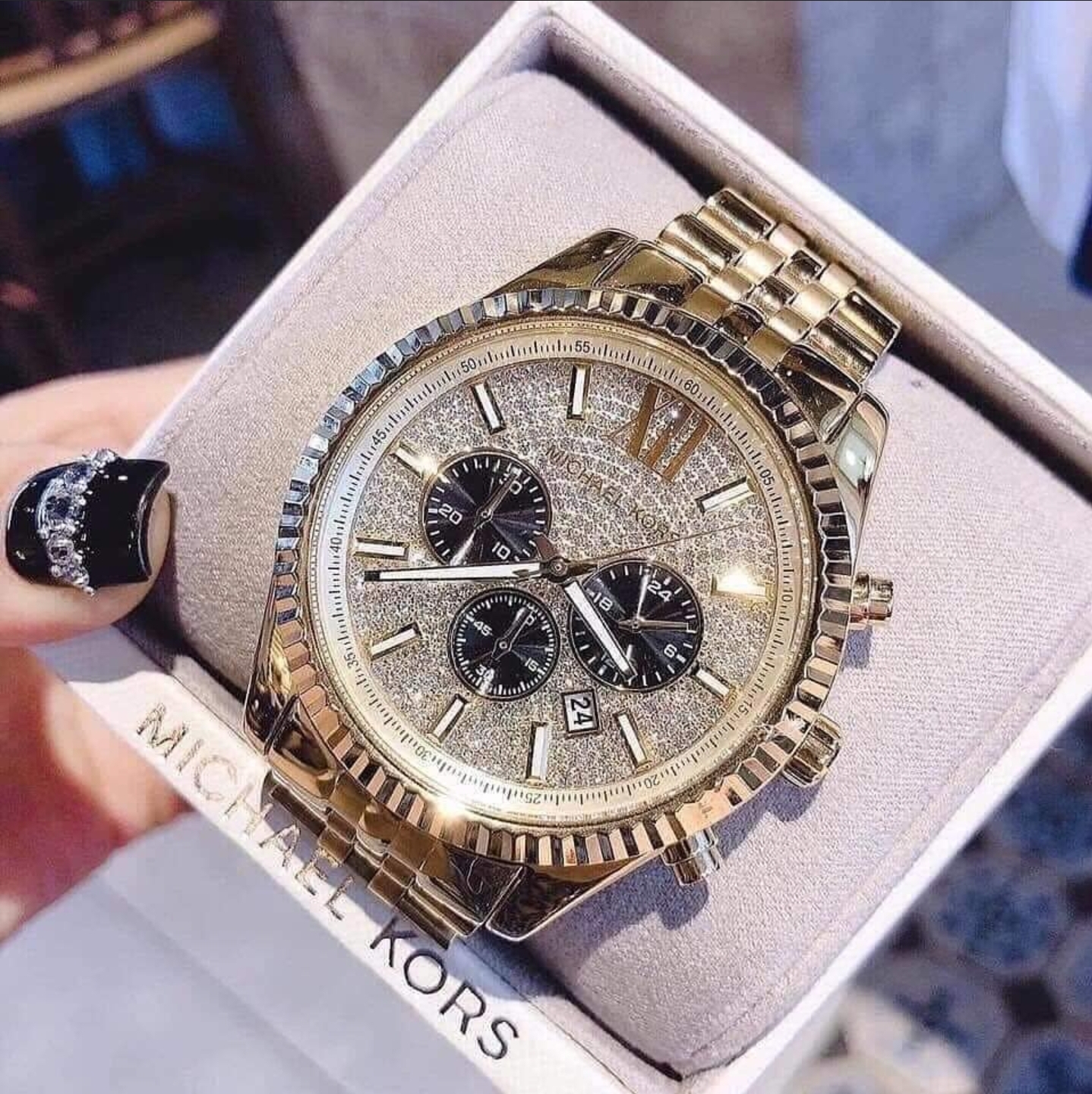 Guaranteed Original Michael Kors Lexington Chronograph Gold Tone ...