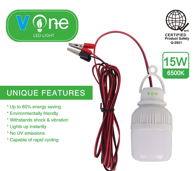 LED Low Voltage 12V Bulb Car Motor Battery Alligator Clip Wired ...