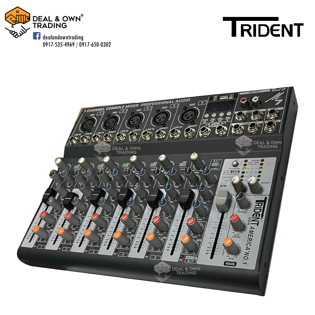 Trident M7 Mixer with USB Input + Delay + Repeat effect | Lazada PH
