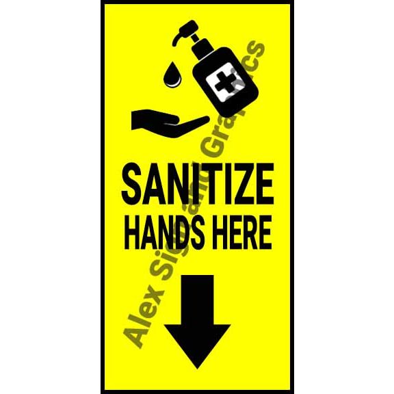 Sanitize Hands Here (vertical) PVC Signage - 3.75 x 7.5 inches | Lazada PH