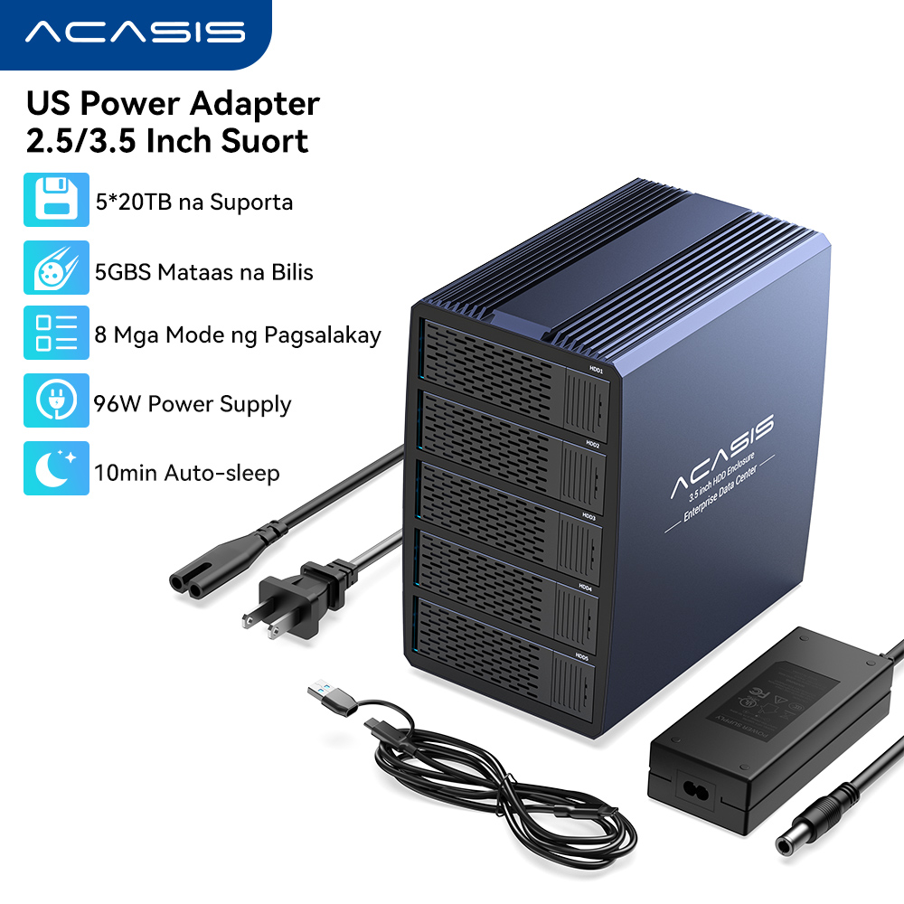 ACASIS 2.5/3.5 Dual Bay SATA To USB 3.0 HDD Enclosure Array Desktop ...