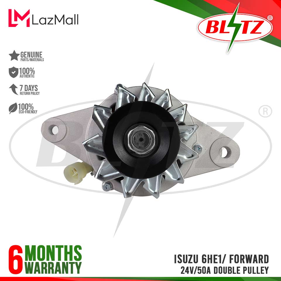 BLITZ ALTERNATOR ASSEMBLY ISUZU 6HE1/FORWARD 24V/50A DOUBLE PULLEY 6 ...