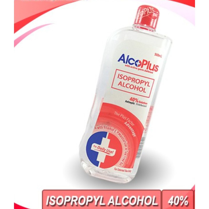 ♜AlcoPlus Ispopropyl Alcohol (RED) 40, 500ml 1 bottle | Lazada PH