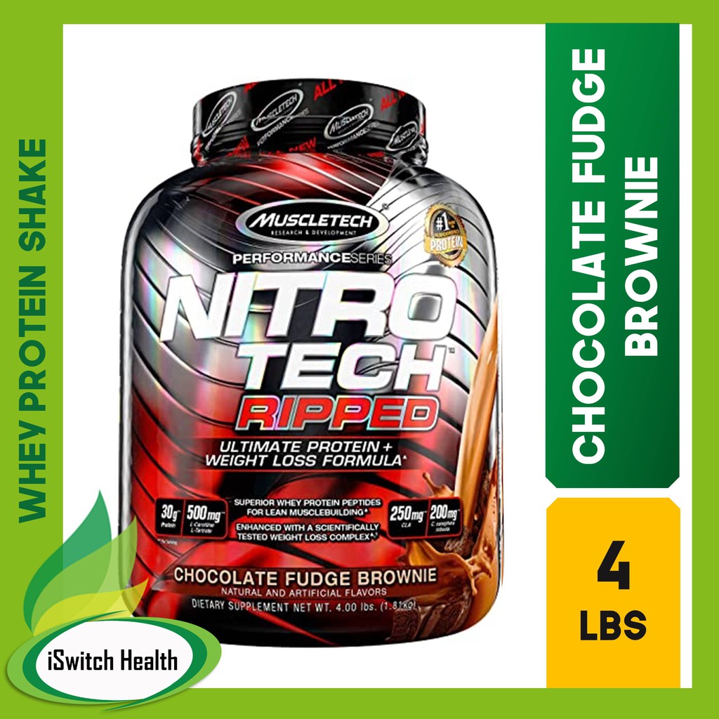 MuscleTech NitroTech Ripped - 4lbs - Chocolate Fudge Brownie | Whey ...