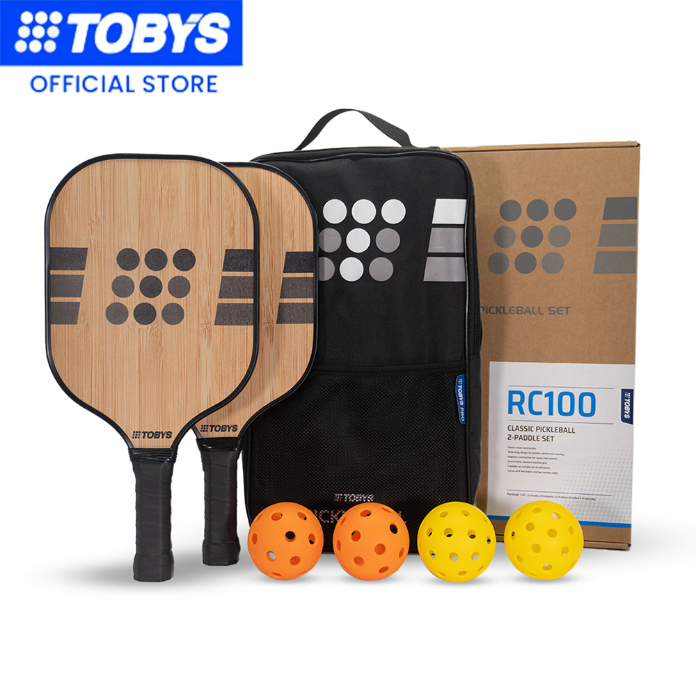 Toby's Pro RC100 Wooden Pickleball 2-Paddle Set with Balls and Carrybag | Lazada PH