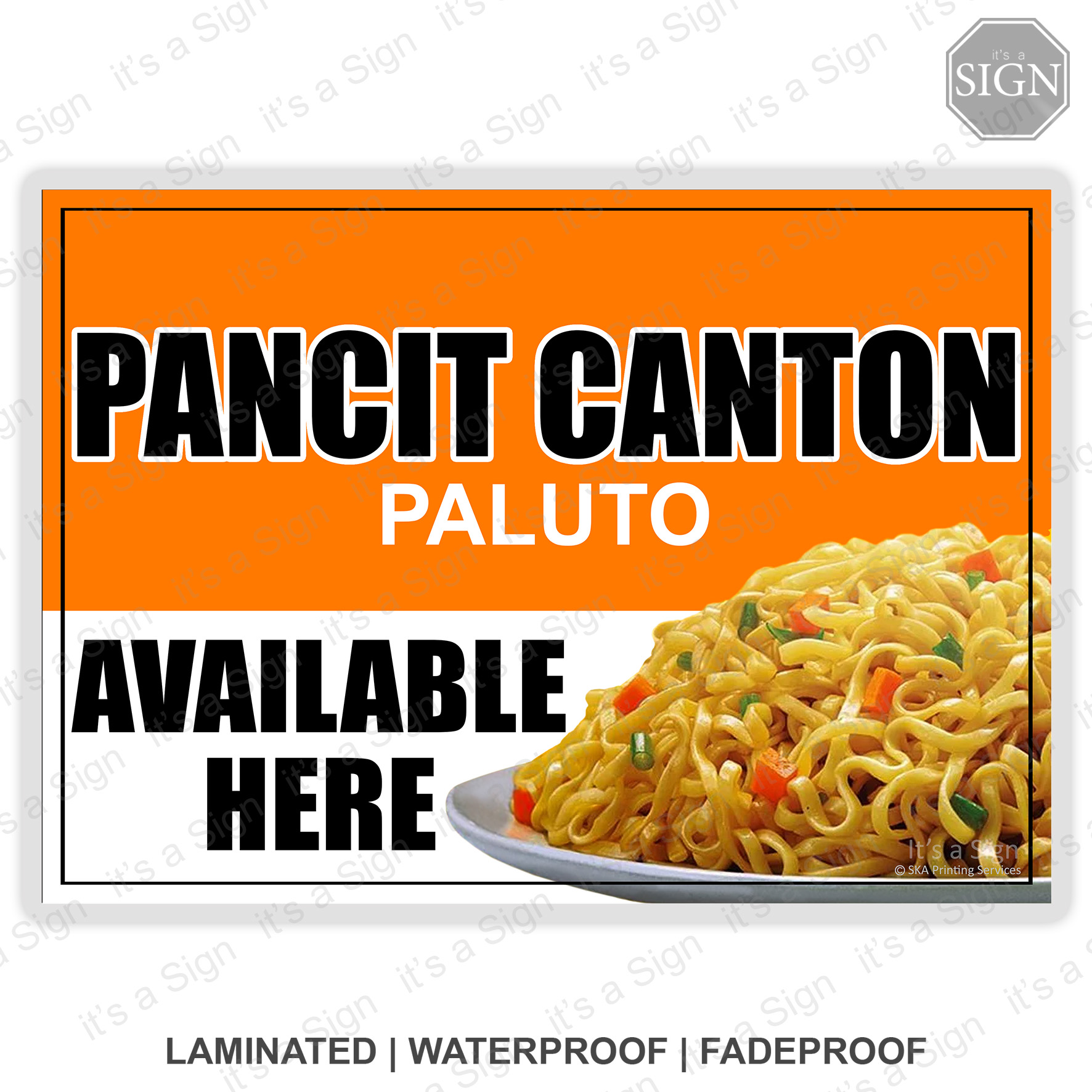 Pancit Canton Paluto Food Store Sign - Laminated Signage Label - A4 ...