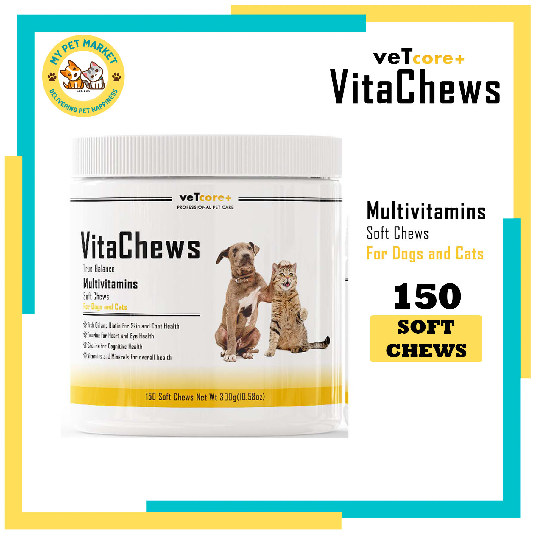 Vetcore+ VitaChews Multivitamins for Dogs and Cats 150 Chews | Lazada PH